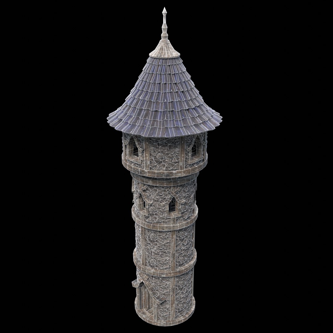 3D MAGE WIZARD TOWER ANCIENT MAGIC TURRET CASTLE SORCERY AAA Model ...