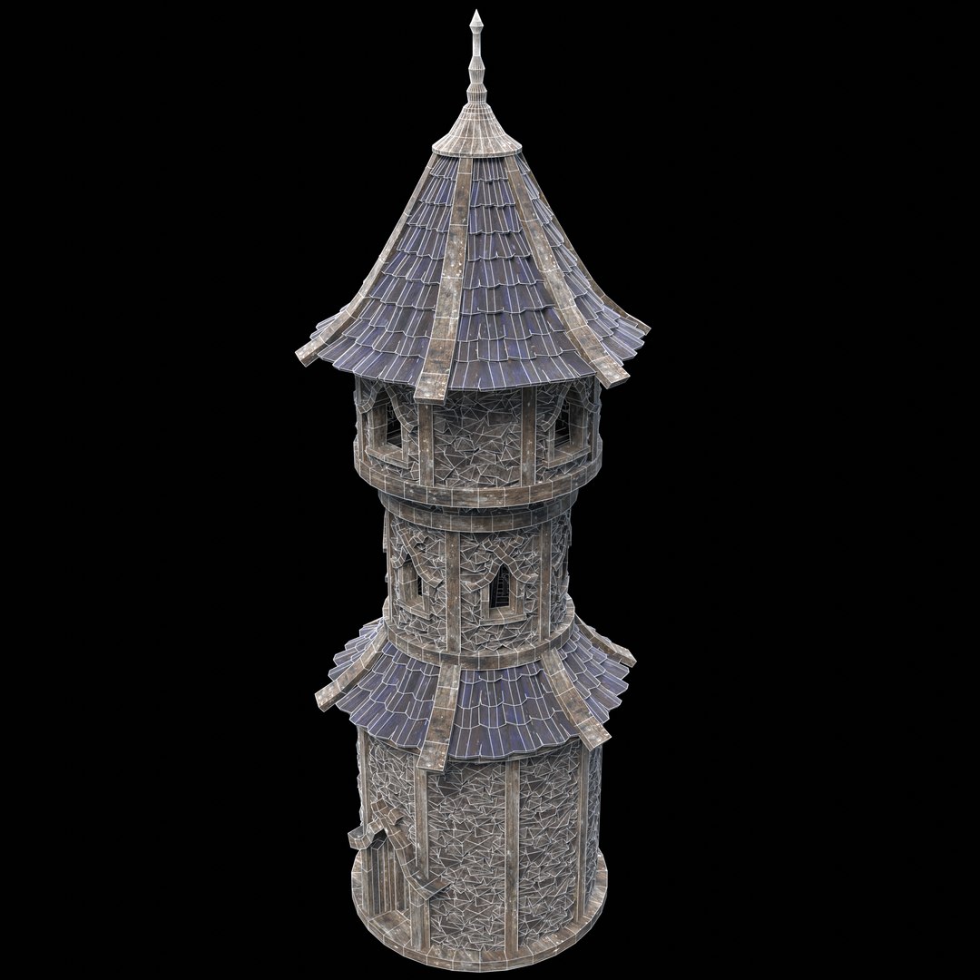3D MAGE WIZARD TOWER ANCIENT MAGIC TURRET CASTLE SORCERY AAA Model ...