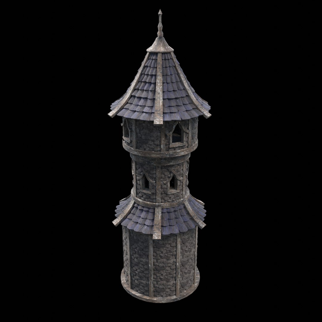 3D MAGE WIZARD TOWER ANCIENT MAGIC TURRET CASTLE SORCERY AAA Model ...