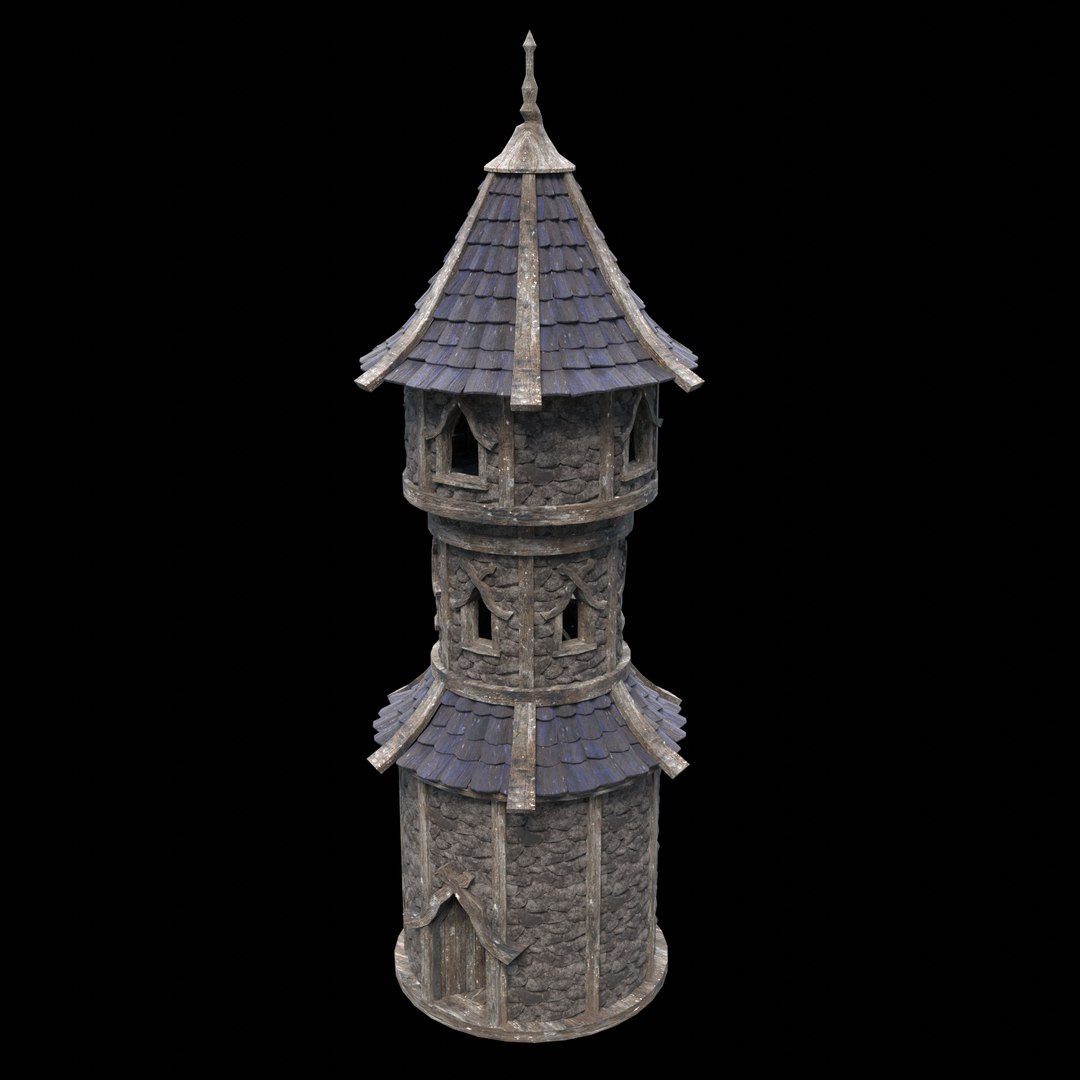 3D MAGE WIZARD TOWER ANCIENT MAGIC TURRET CASTLE SORCERY AAA Model ...