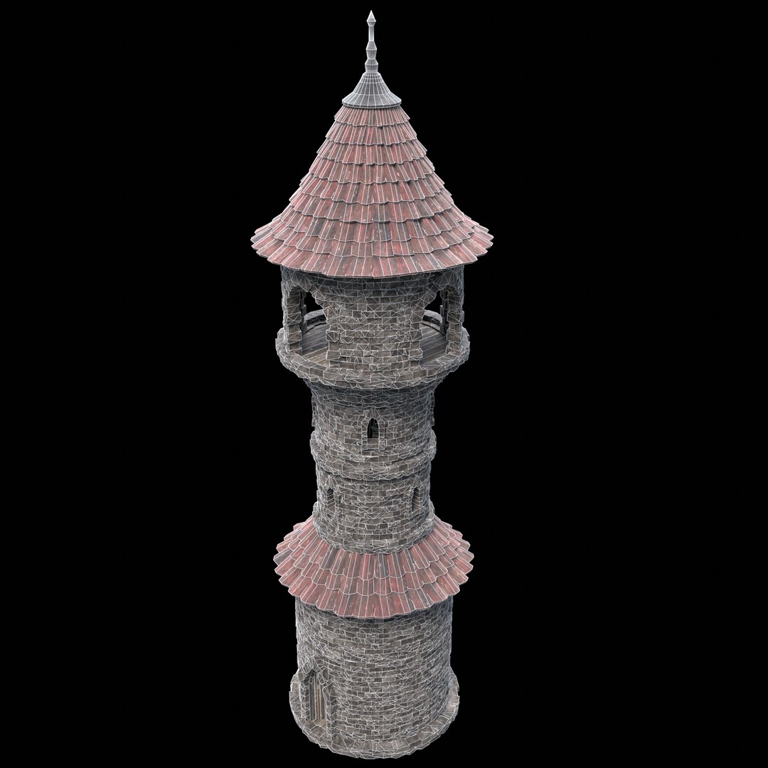 3D MAGE WIZARD TOWER ANCIENT MAGIC TURRET CASTLE SORCERY AAA Model ...