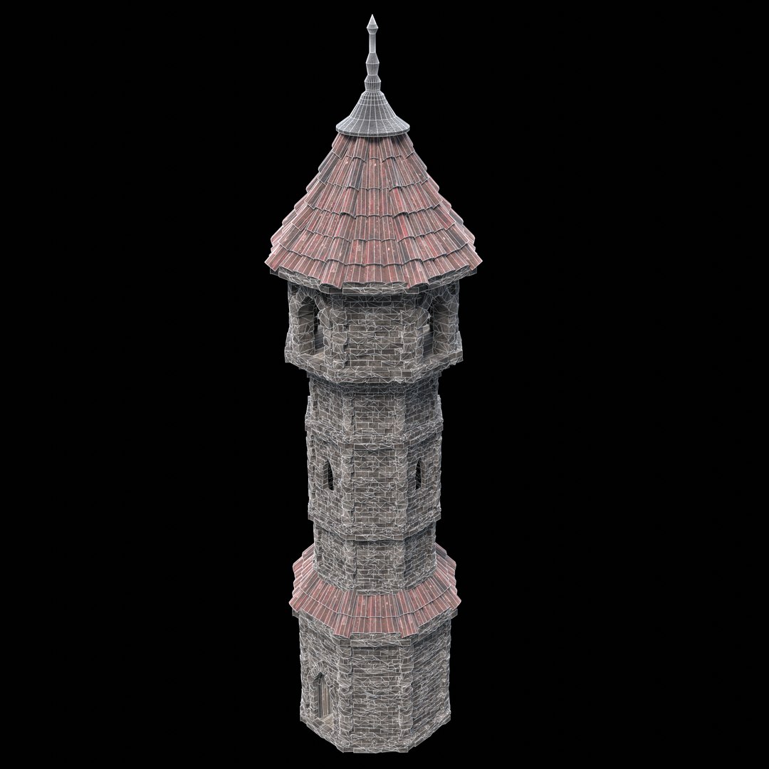 3D MAGE WIZARD TOWER ANCIENT MAGIC TURRET CASTLE SORCERY AAA model ...