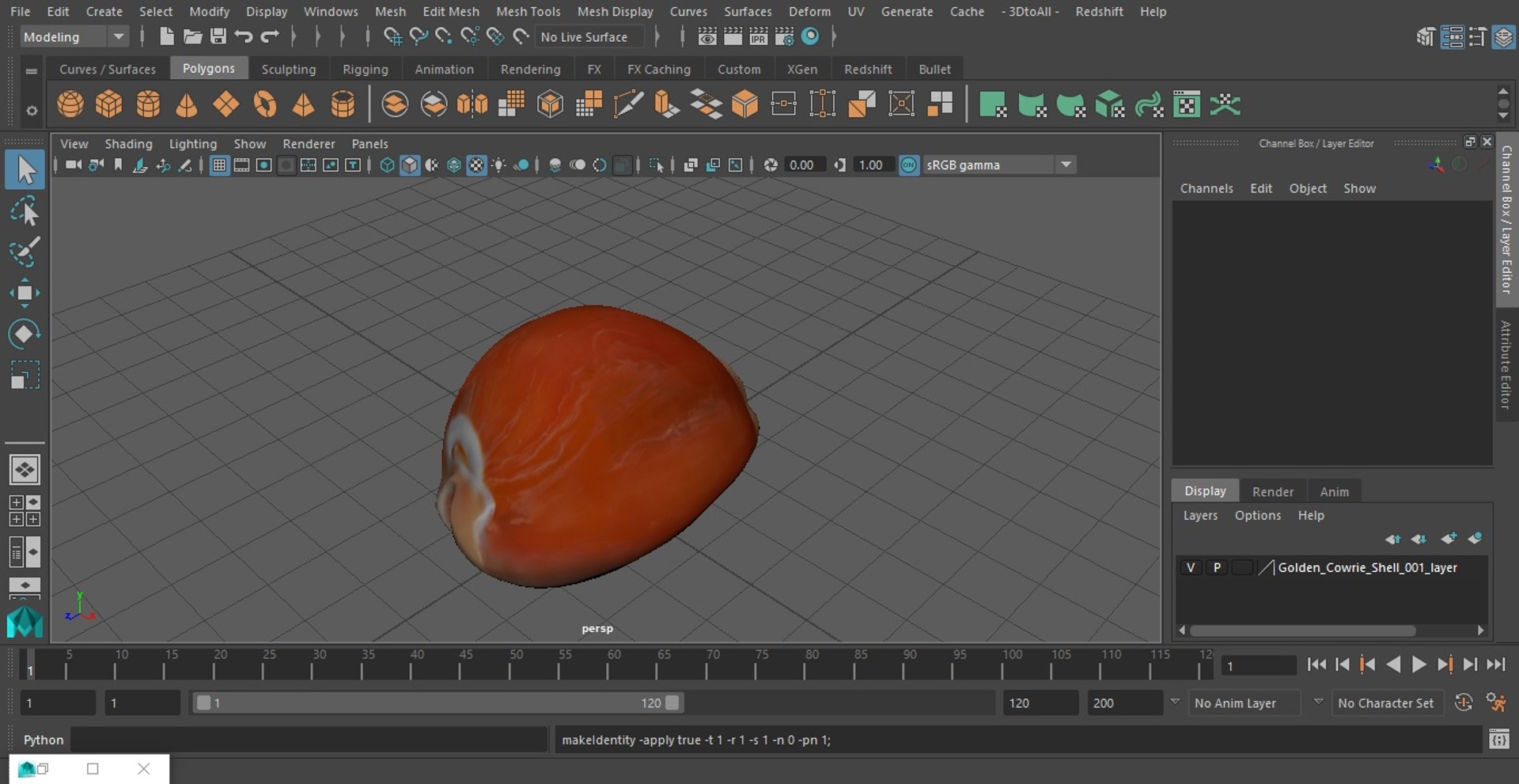 3D model Golden Cowrie Shell - TurboSquid 1998687