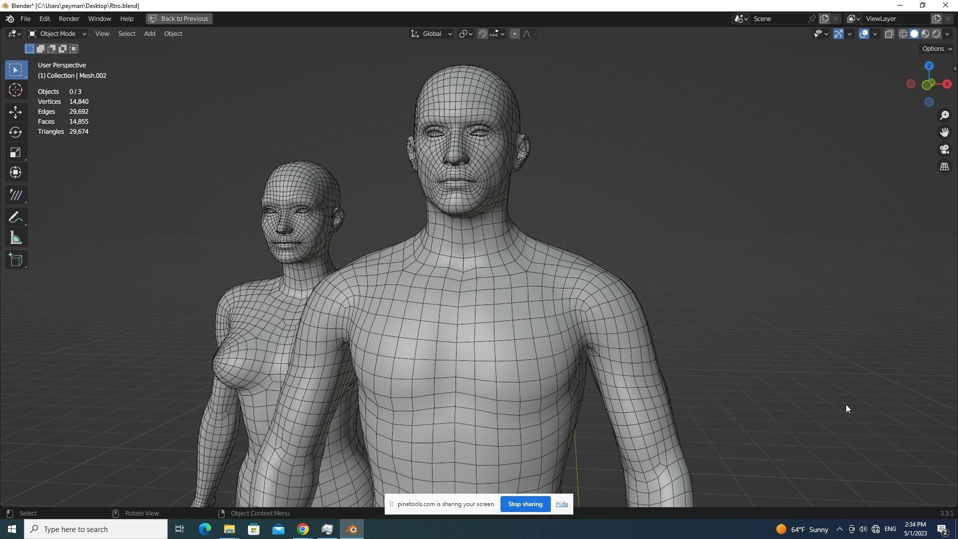 modelo 3d Clean topology Base mesh Male and Female gratis - TurboSquid ...