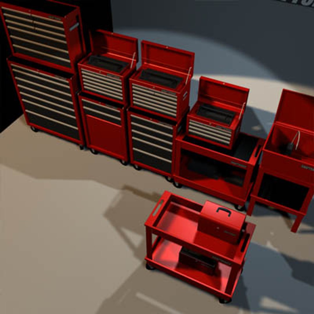 Tool Boxes 01 3d Model