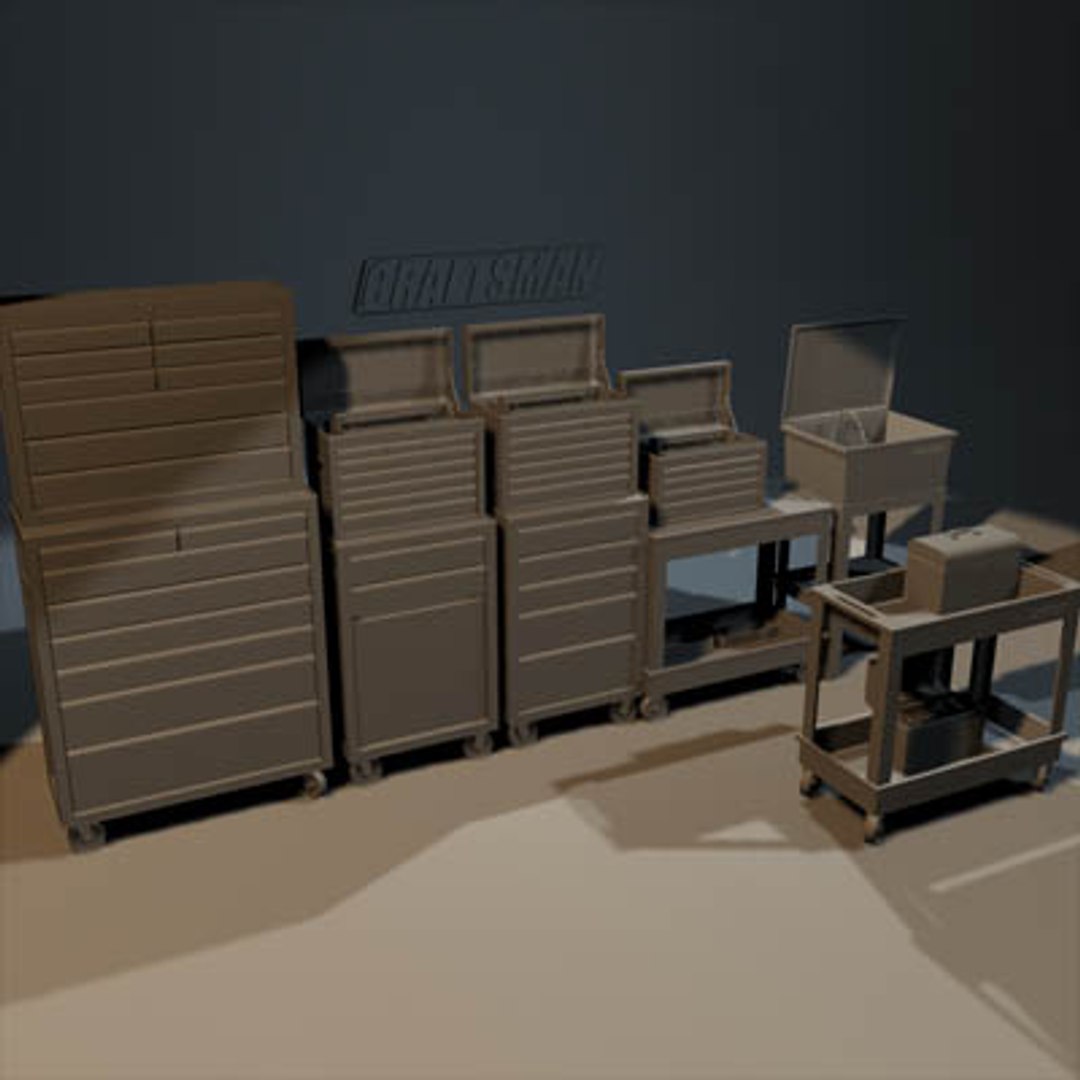 Tool Boxes 01 3d Model