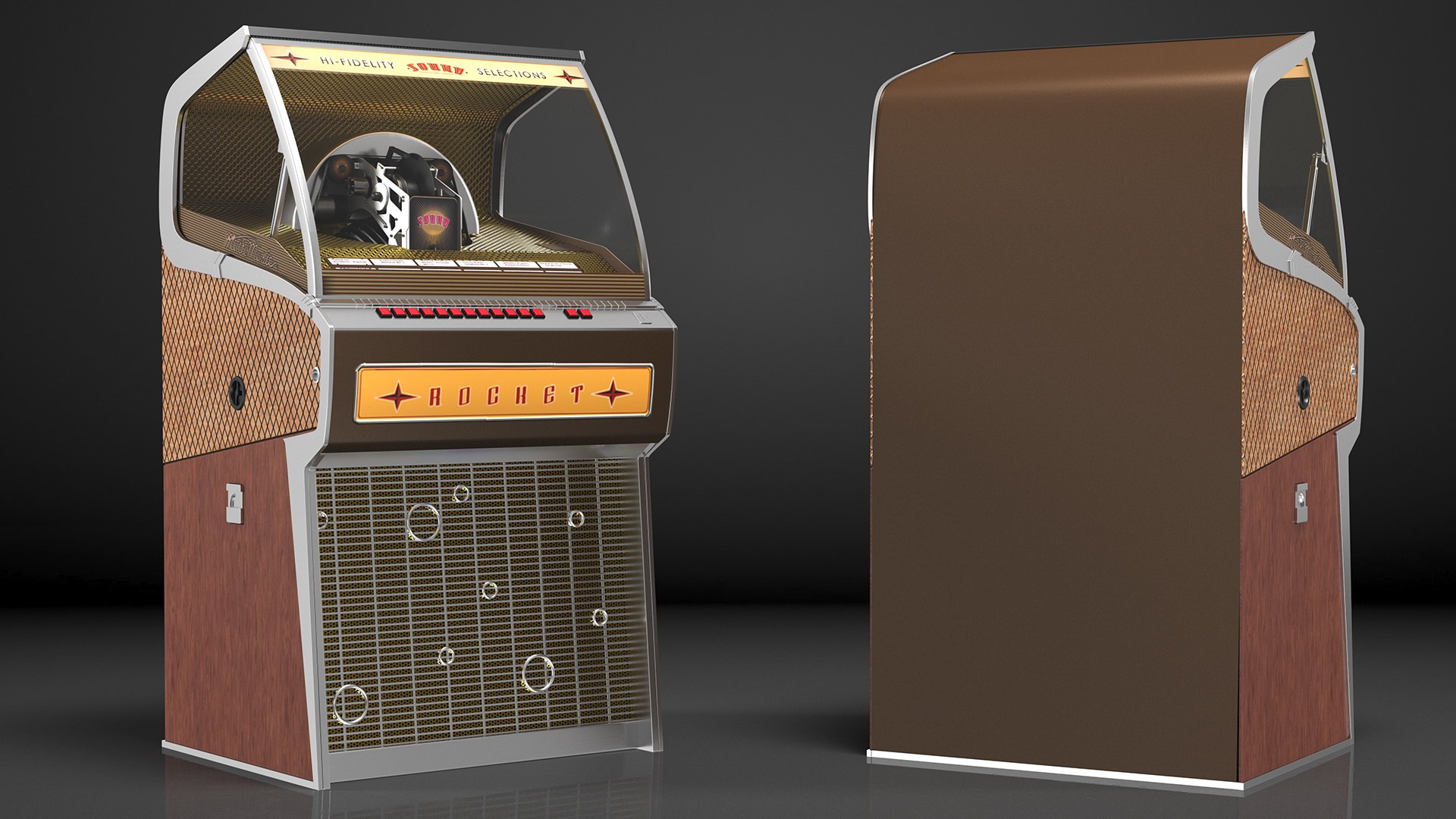 Sound Leisure Vinyl Rocket Jukebox 3D model - TurboSquid 1737524