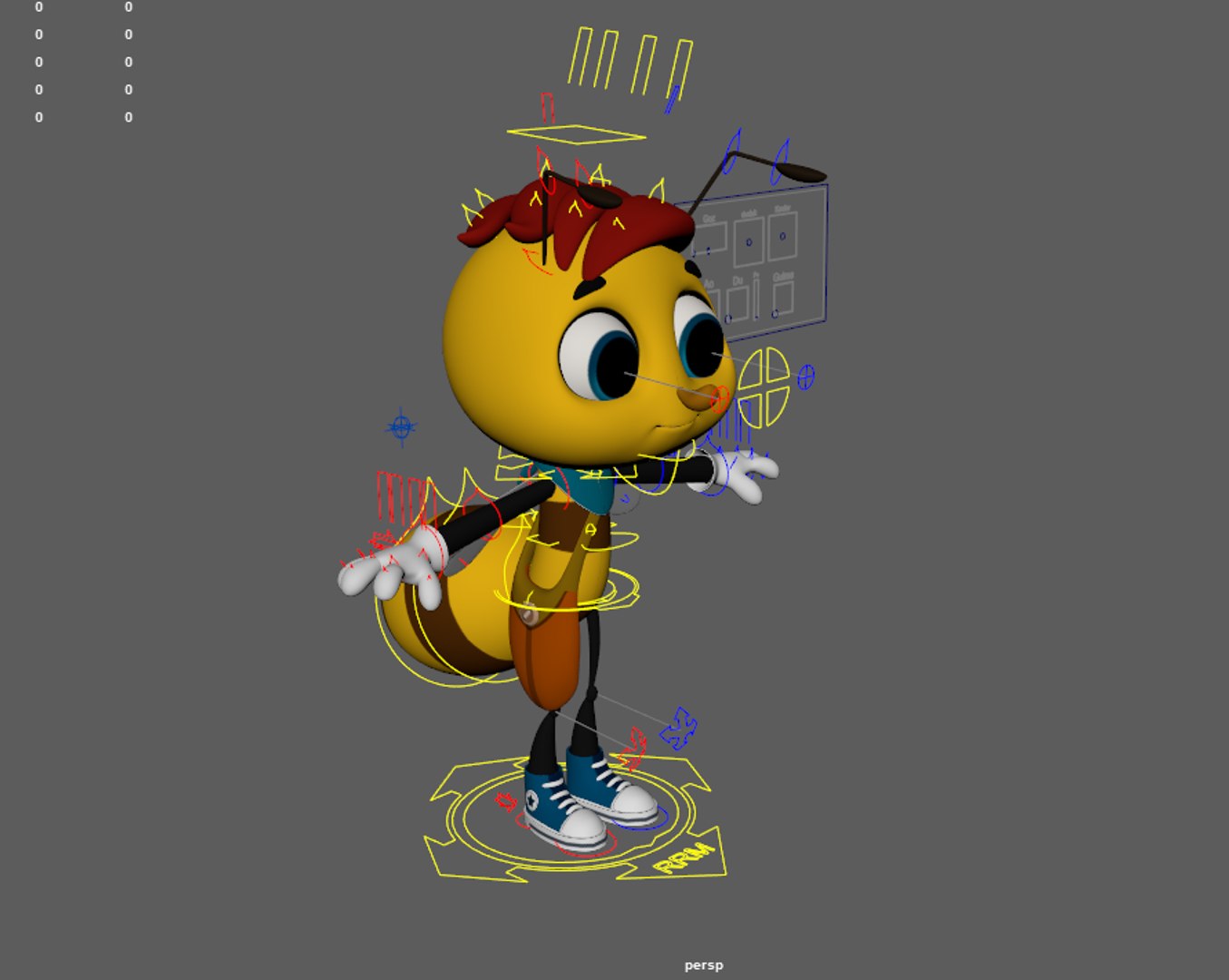 Bee Cartoon Model Character Model - TurboSquid 2208481