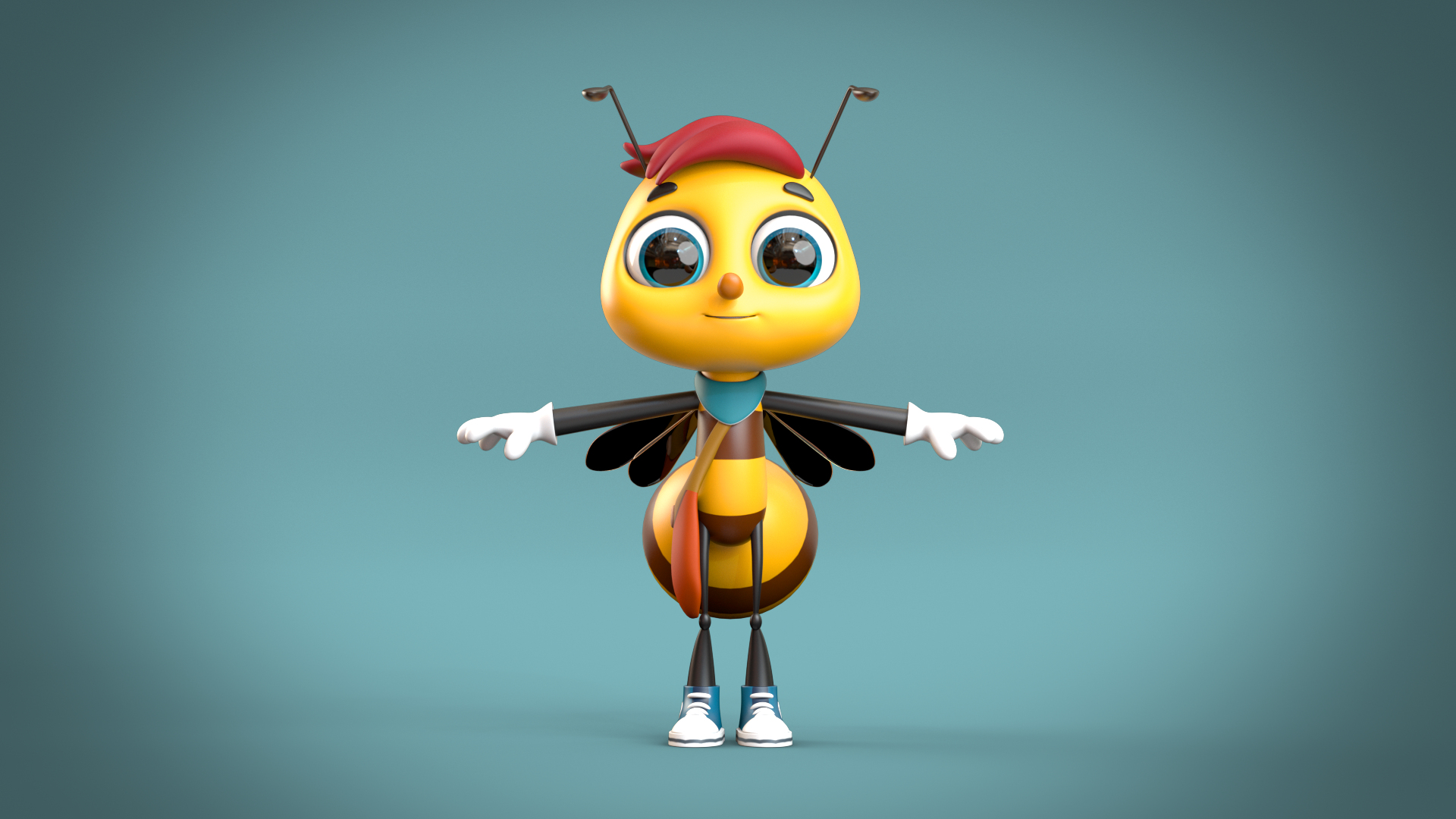 Bee Cartoon Model Character Model - TurboSquid 2208481