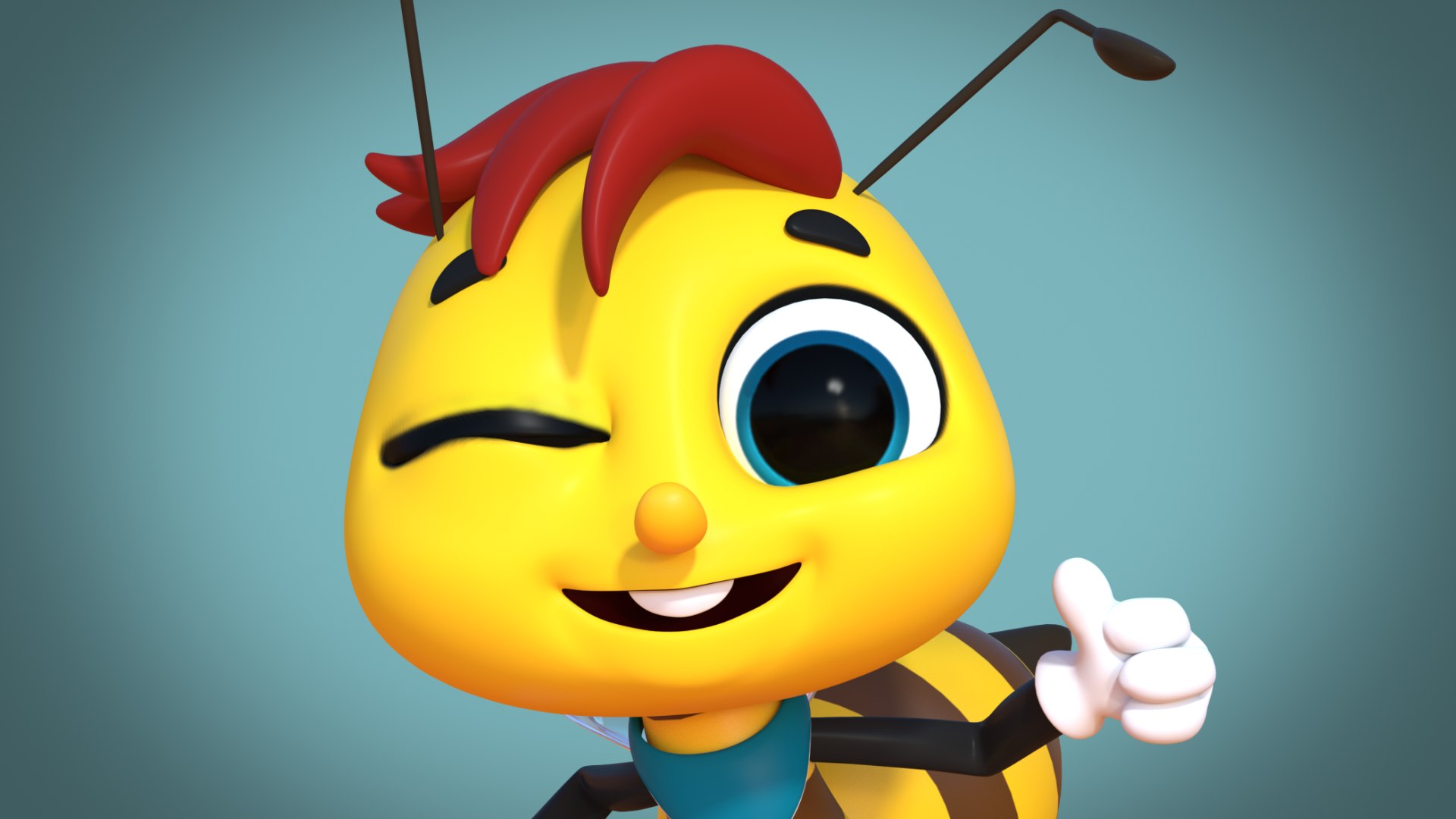 Bee Cartoon Model Character Model - TurboSquid 2208481