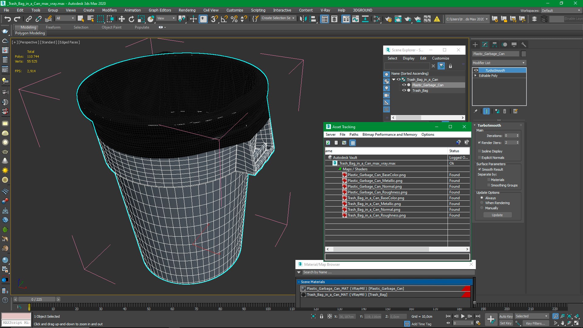 Trash Bag In A Can 3D Model - TurboSquid 2309949