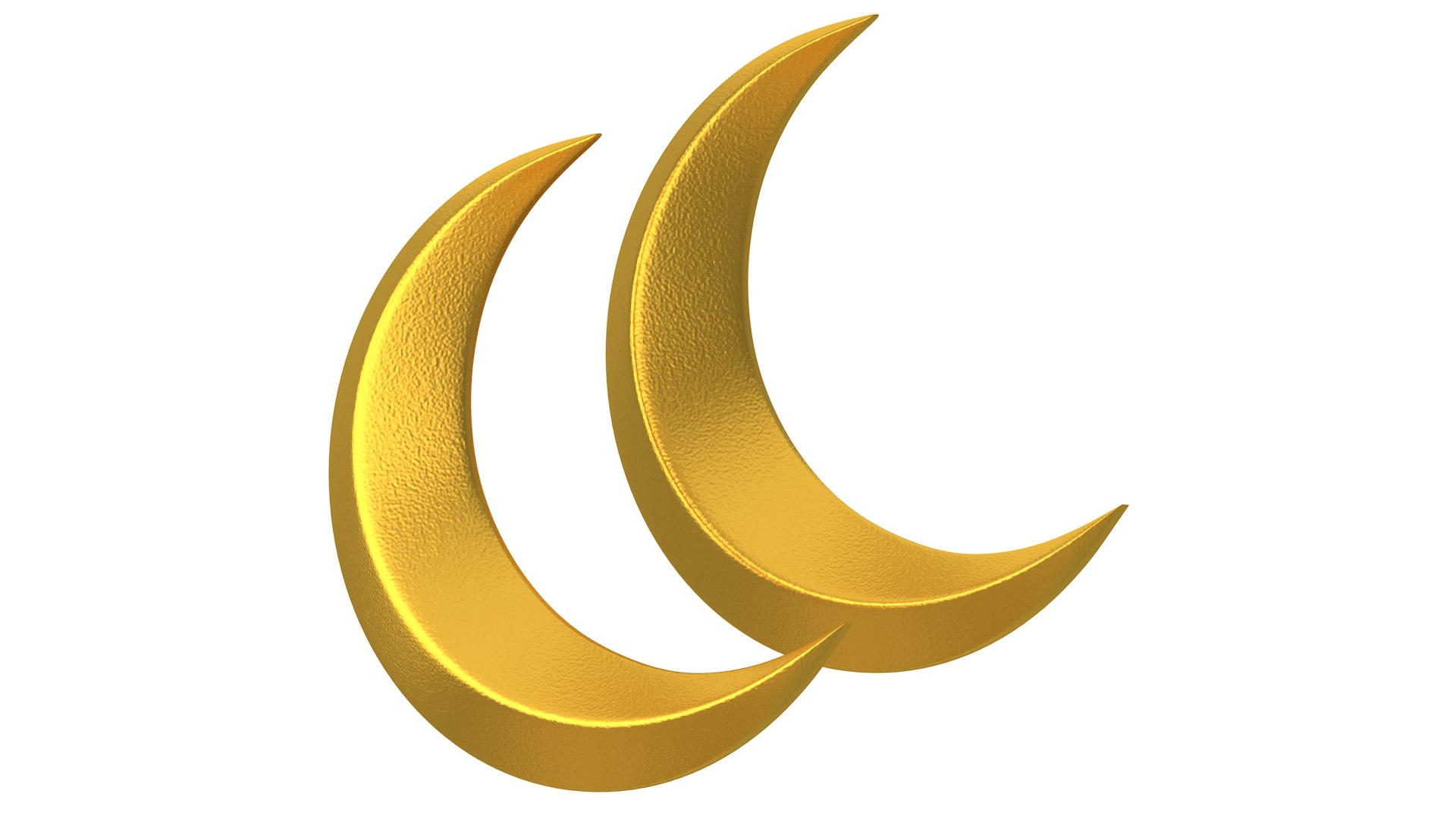 3D Crescent Moon Gold Model - TurboSquid 2002569