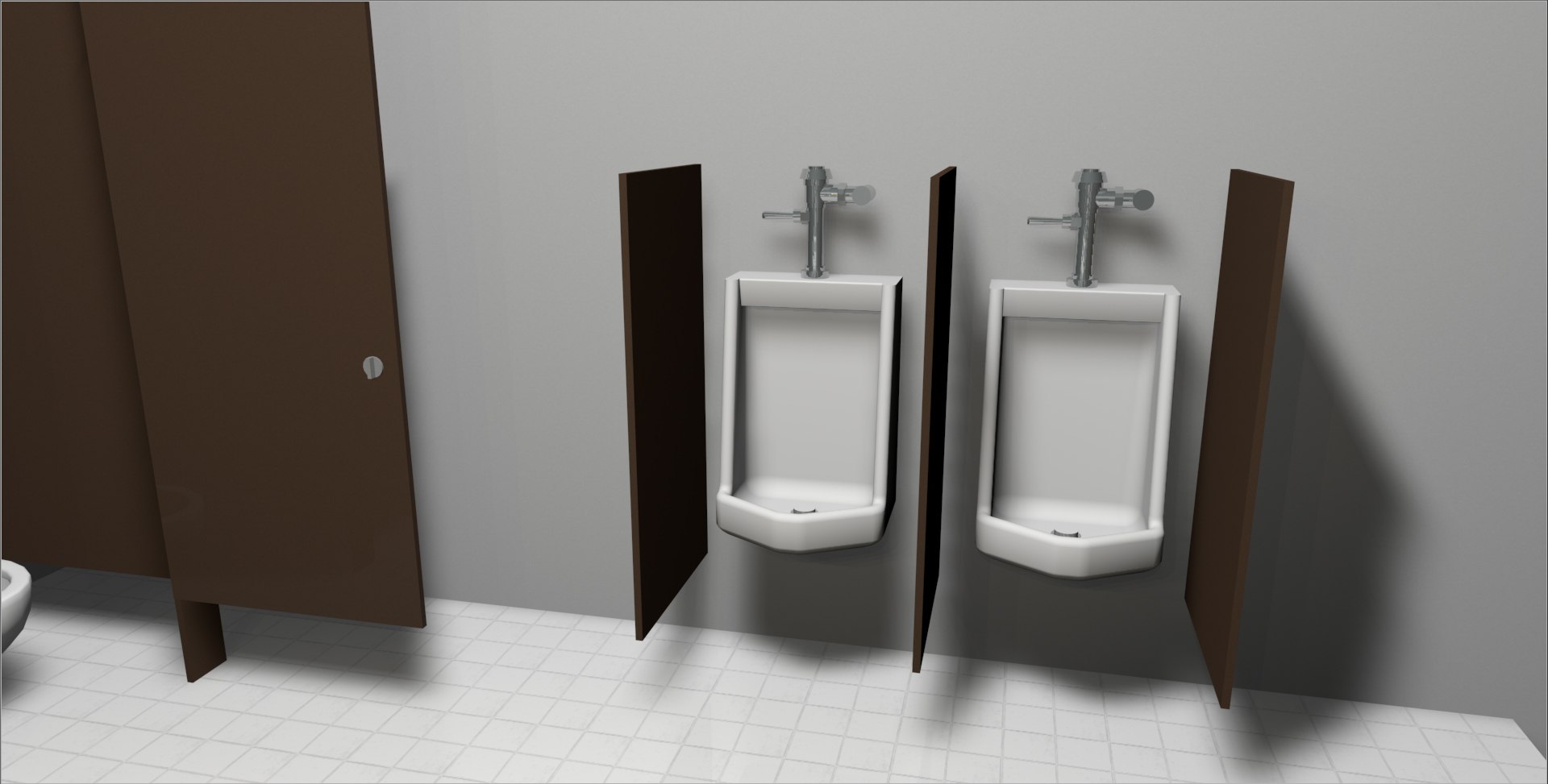 Bathroom Set Public Restroom 3d C4d