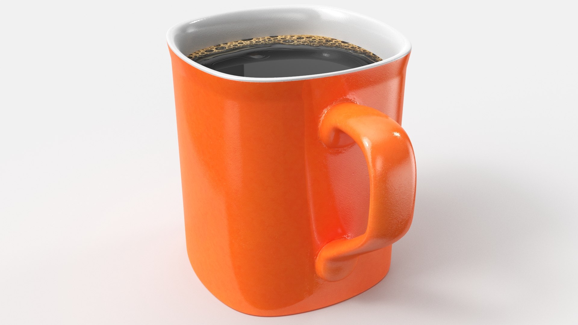 Coffee Mug Orange With Coffee 3D Model - TurboSquid 2103464
