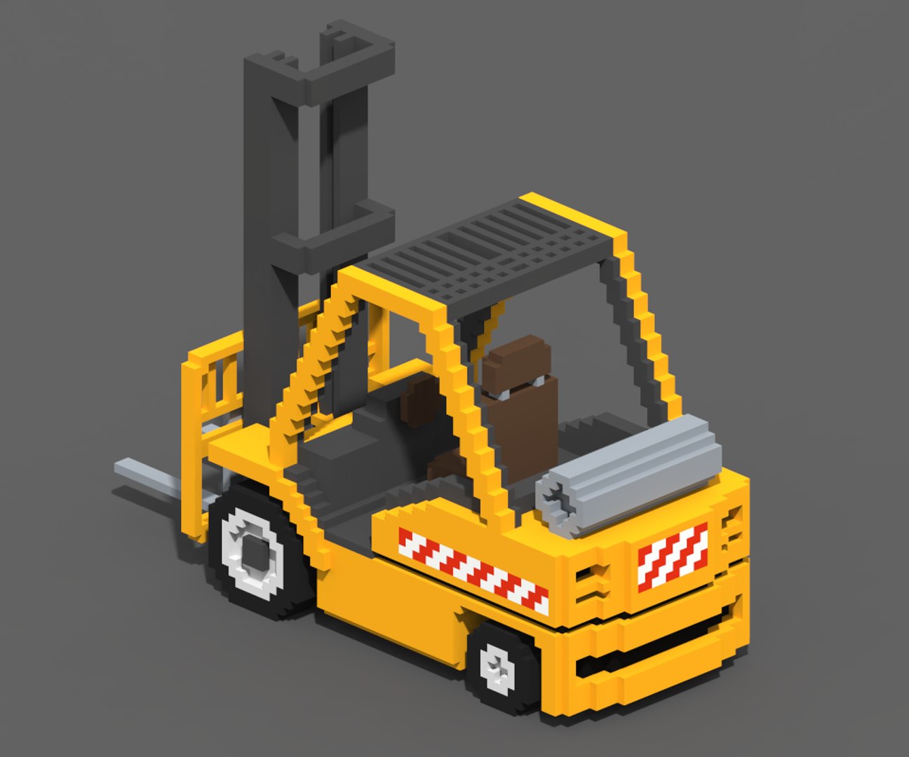 3D voxel forklift model - TurboSquid 1391093