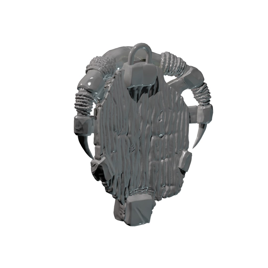 3d model fantasy orcish shield