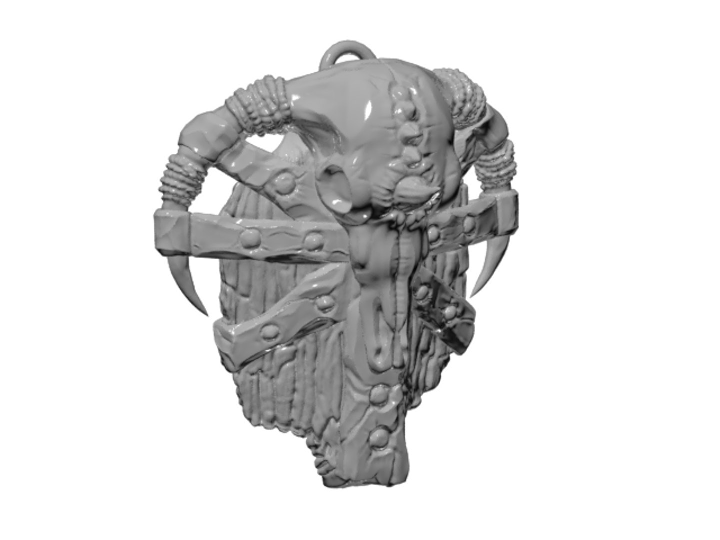 3d model fantasy orcish shield