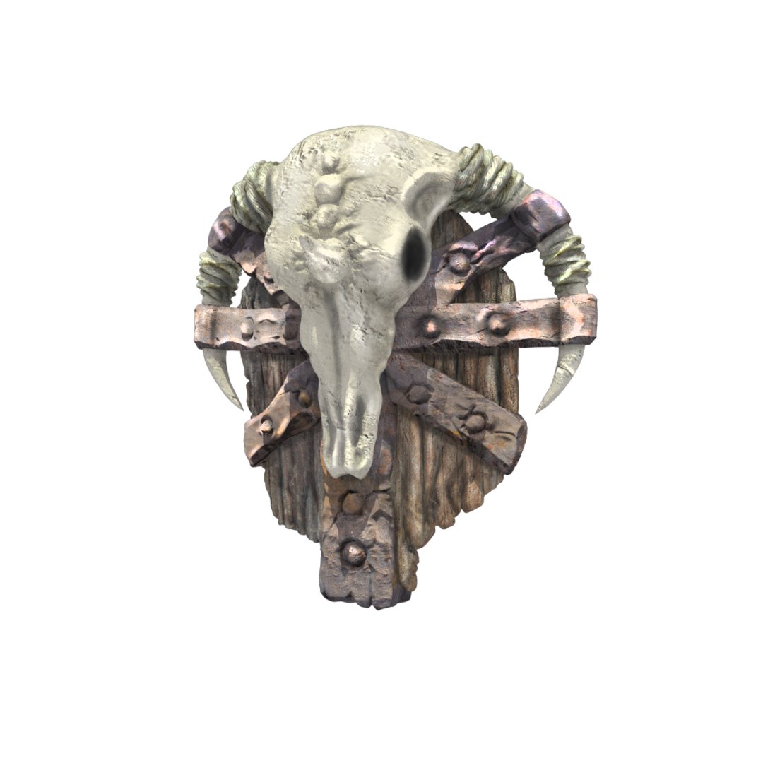 3d model fantasy orcish shield