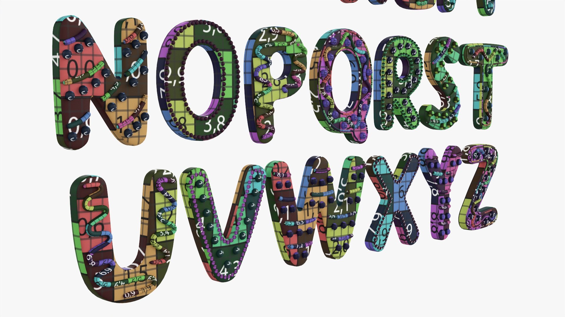 Alphabet Letters Decorated 01 3D Model - TurboSquid 1801147