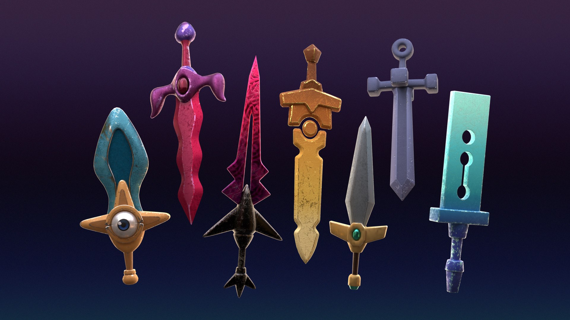 3D Stylized Swords Bundle Model - TurboSquid 1966766
