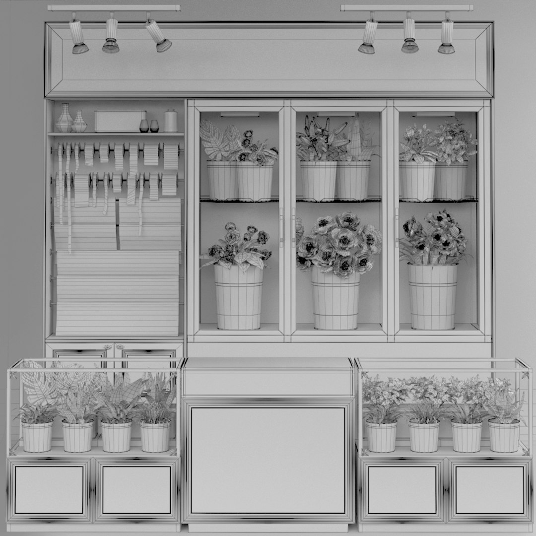 Classic Interior Flower Florist 3D Model - TurboSquid 1452536