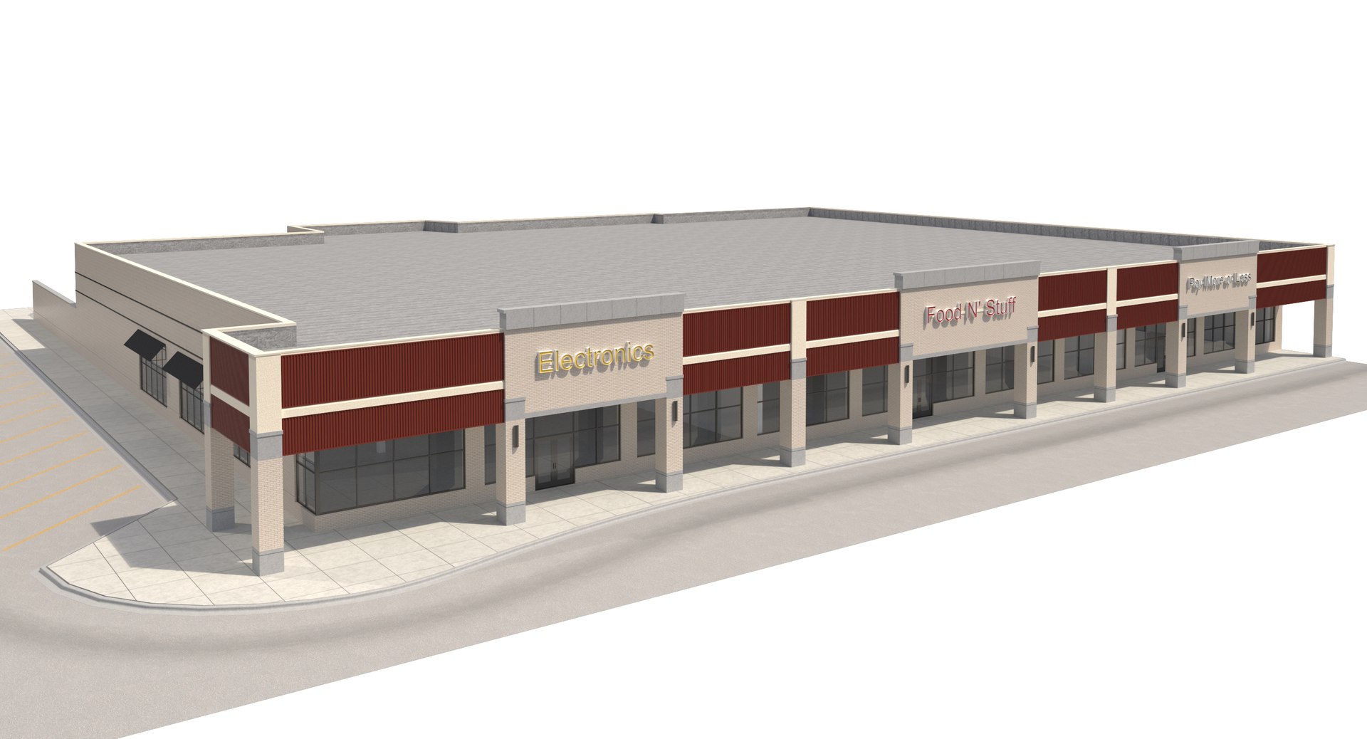 Retail Mall Building 3D Model - TurboSquid 1292328