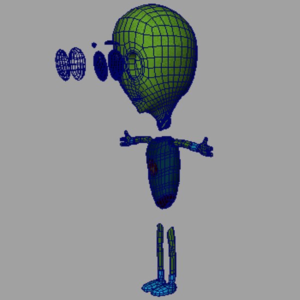 maya alien freddy character rigging