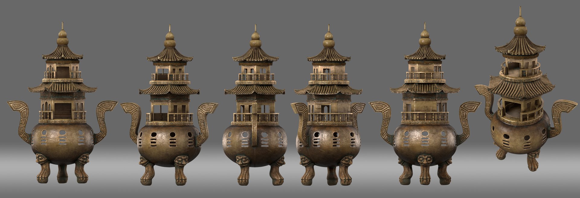 Crucible Tripod Ancient China 3D Model - TurboSquid 1515542