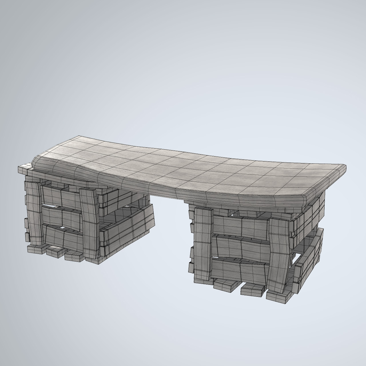 3d obj stylized table wood