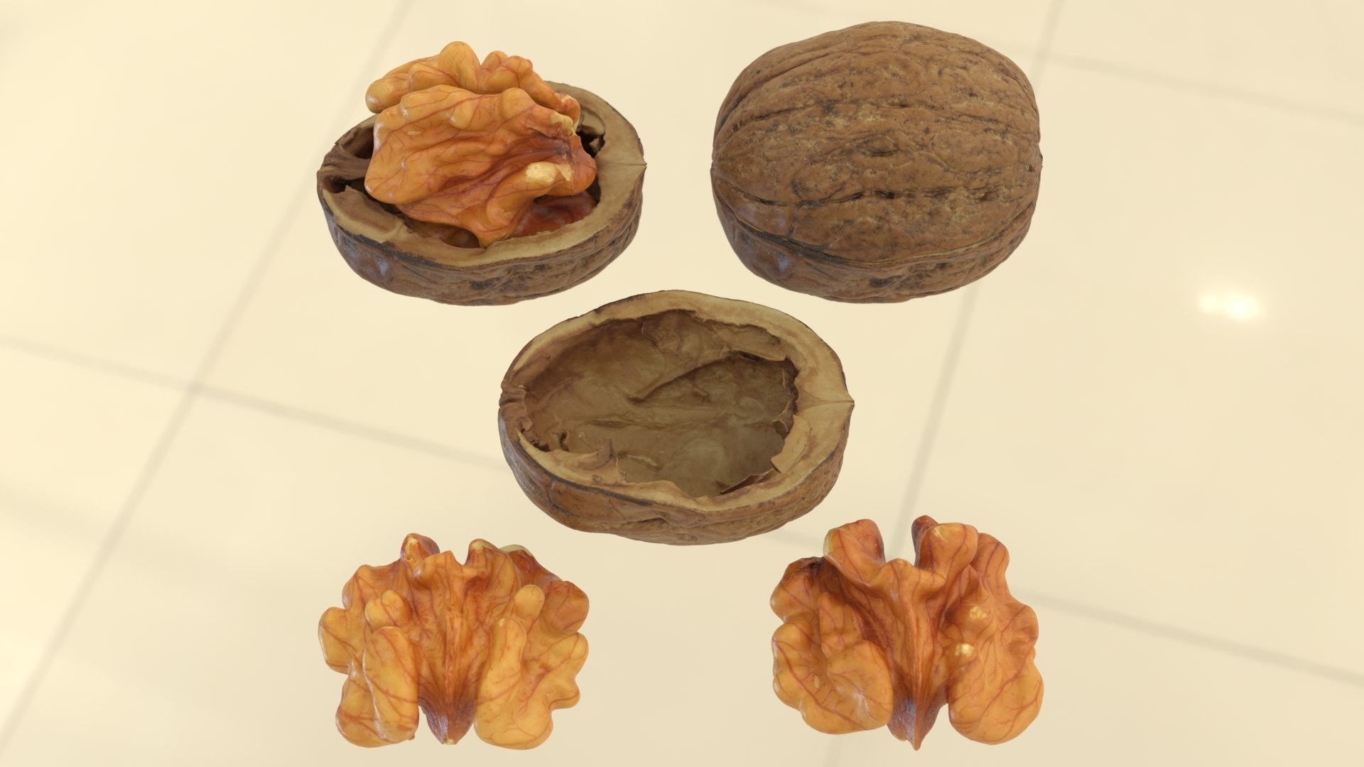 3D Walnuts Model - TurboSquid 1862316