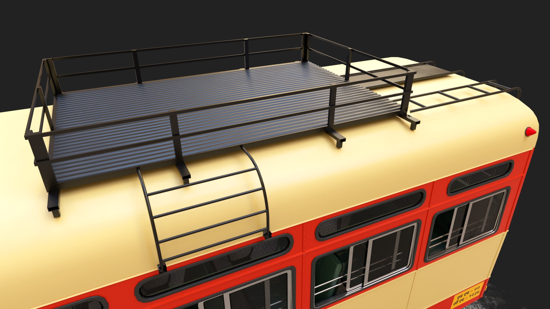 3D Model Indian ST Bus V2 Orange Yellow - TurboSquid 2286492