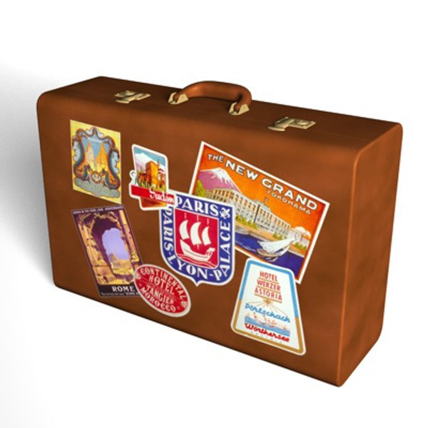 3d travel suitcase model