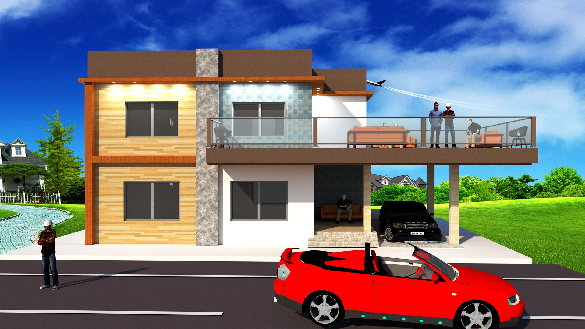 3D Double Story Luxuary House Sketchup - TurboSquid 1900122