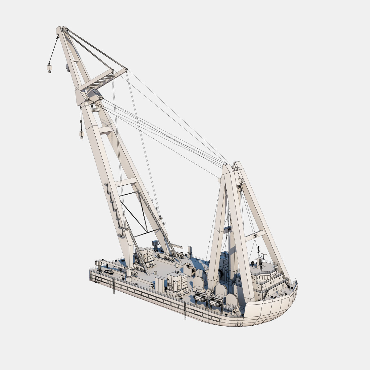3d asian hercules floating crane