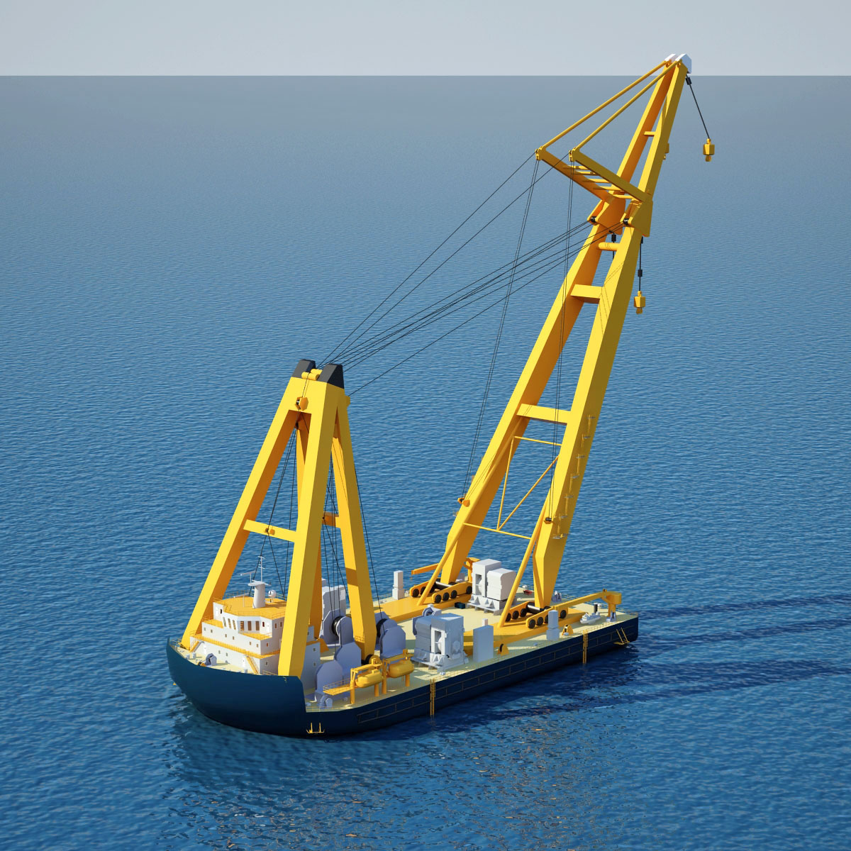 3d asian hercules floating crane
