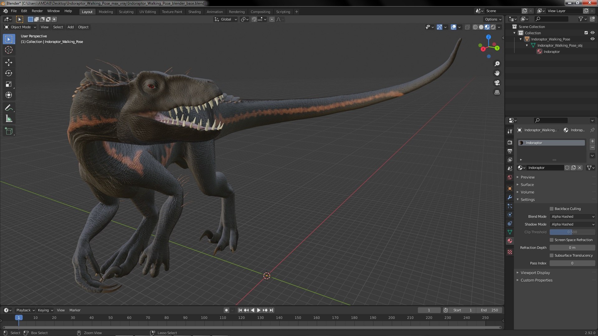 3D Indoraptor Walking Pose model - TurboSquid 1886730
