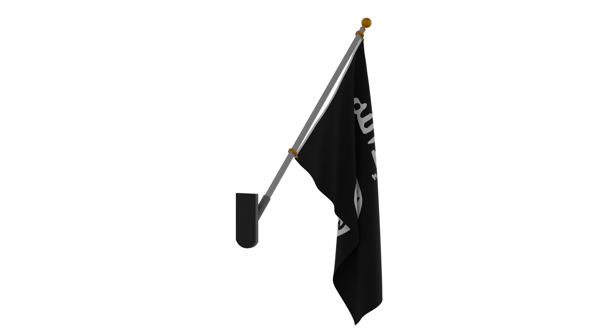 Wall Flag Daesh 3D model - TurboSquid 2174394
