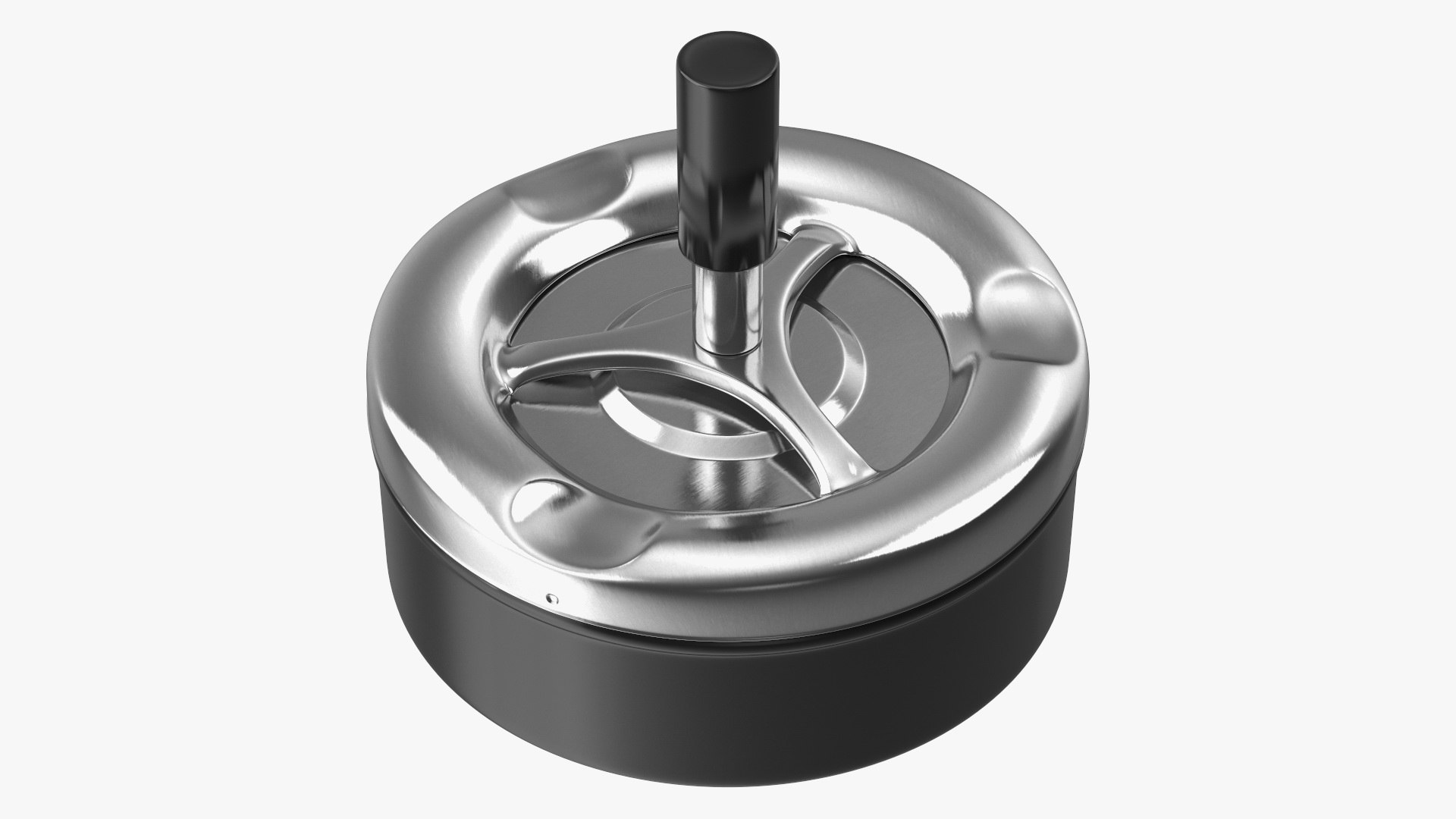 3D Round Push Down Ashtray With Spinning Tray Black - TurboSquid 2132187