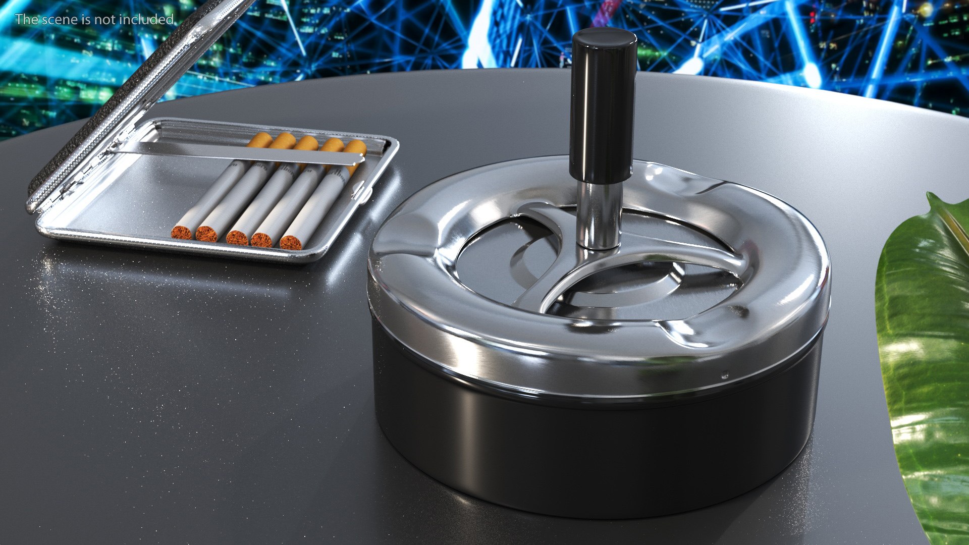 3D Round Push Down Ashtray With Spinning Tray Black - TurboSquid 2132187