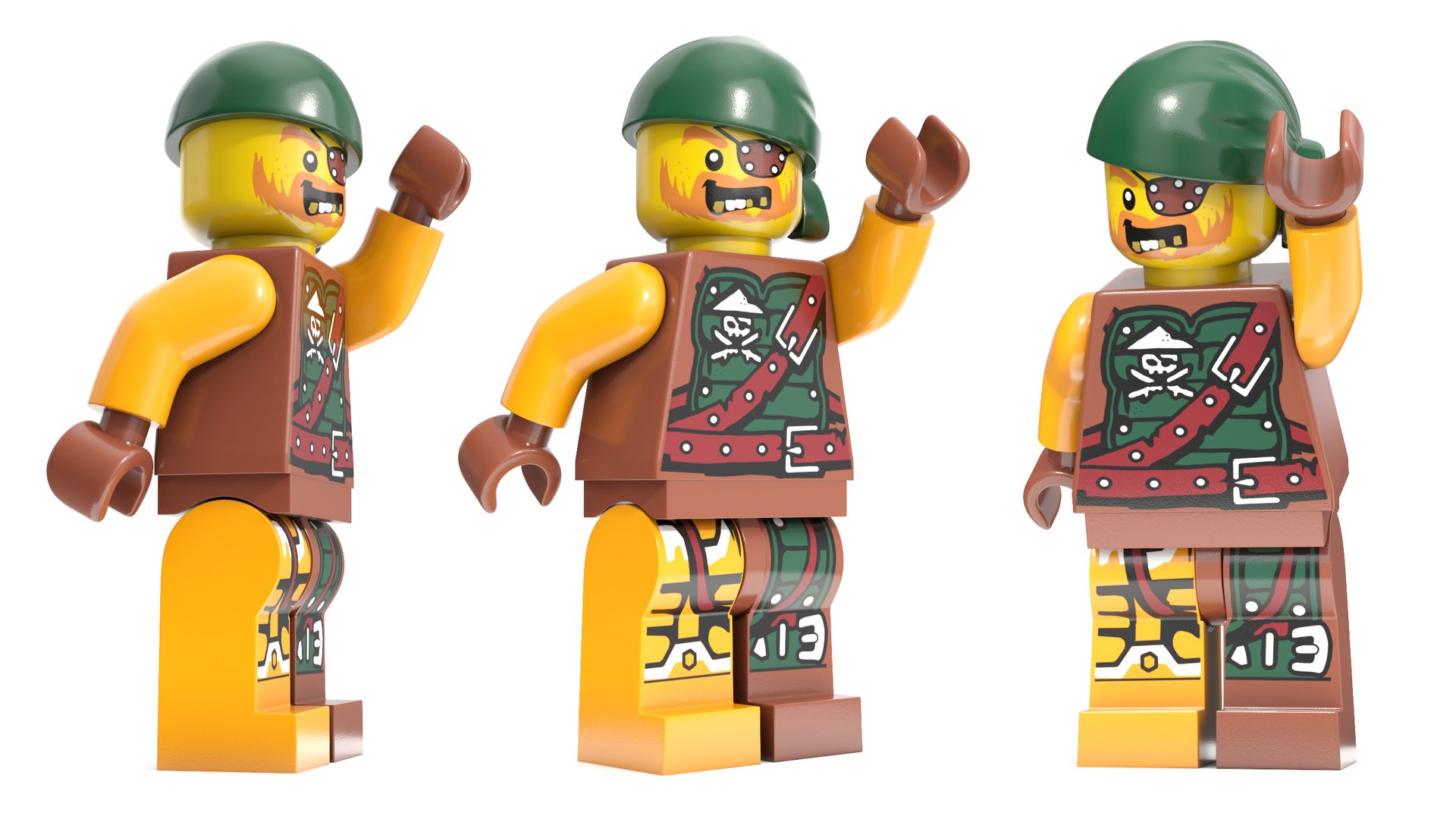 3D Minifigure LEGO Pirate Rigged For Maya - TurboSquid 2295516