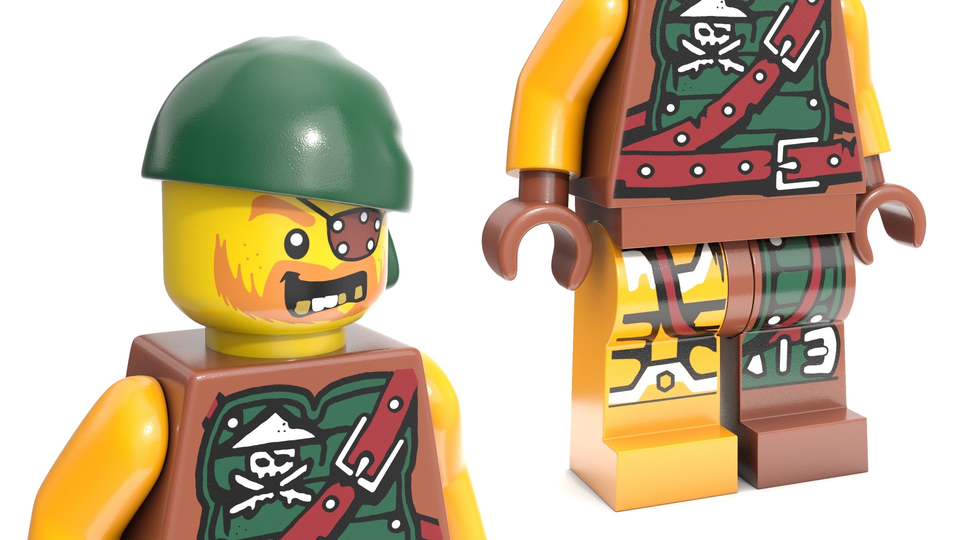 3D Minifigure LEGO Pirate Rigged For Maya - TurboSquid 2295516