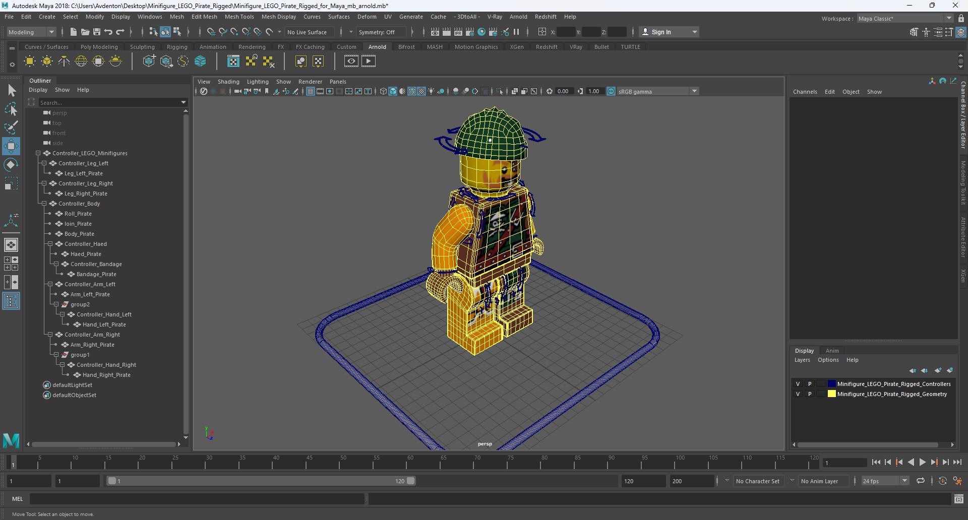 3D Minifigure LEGO Pirate Rigged For Maya - TurboSquid 2295516