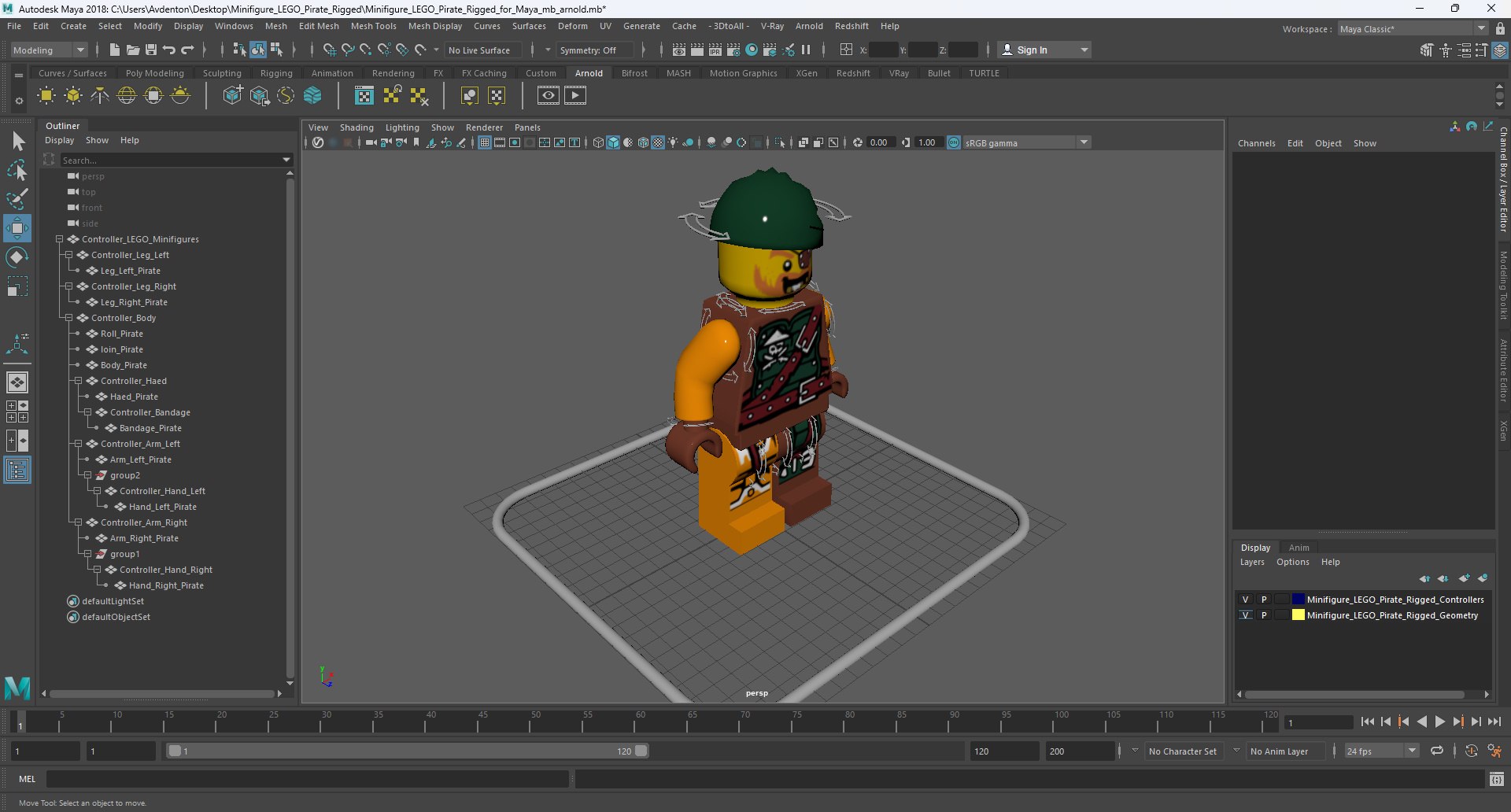 3D Minifigure LEGO Pirate Rigged For Maya - TurboSquid 2295516