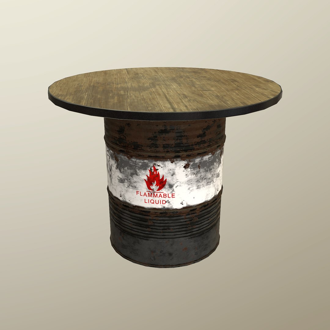 Oil Drum Desk Pbr 3d X