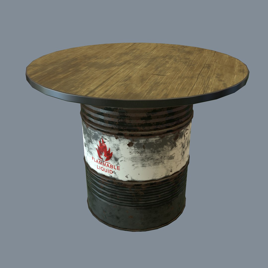 Oil Drum Desk Pbr 3d X