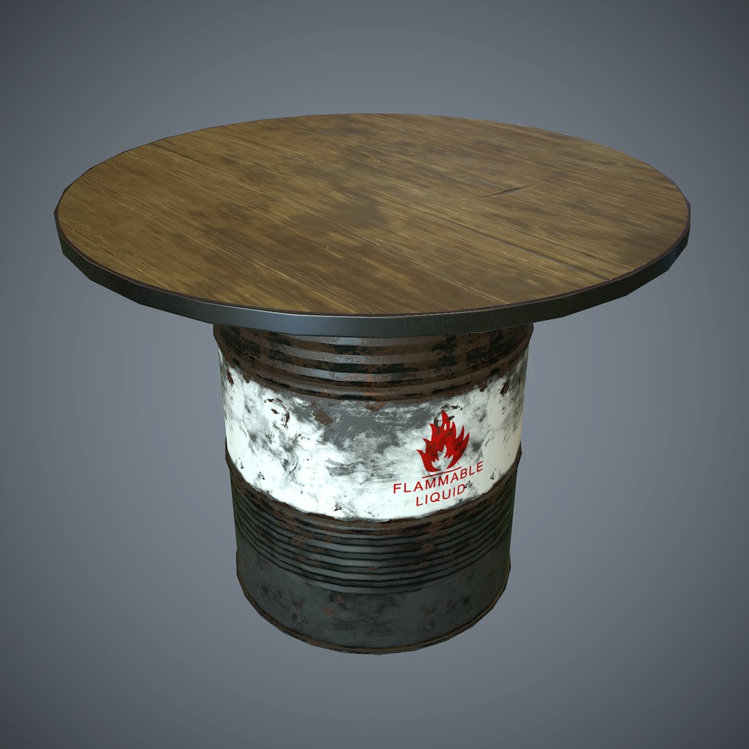 Oil Drum Desk Pbr 3d X