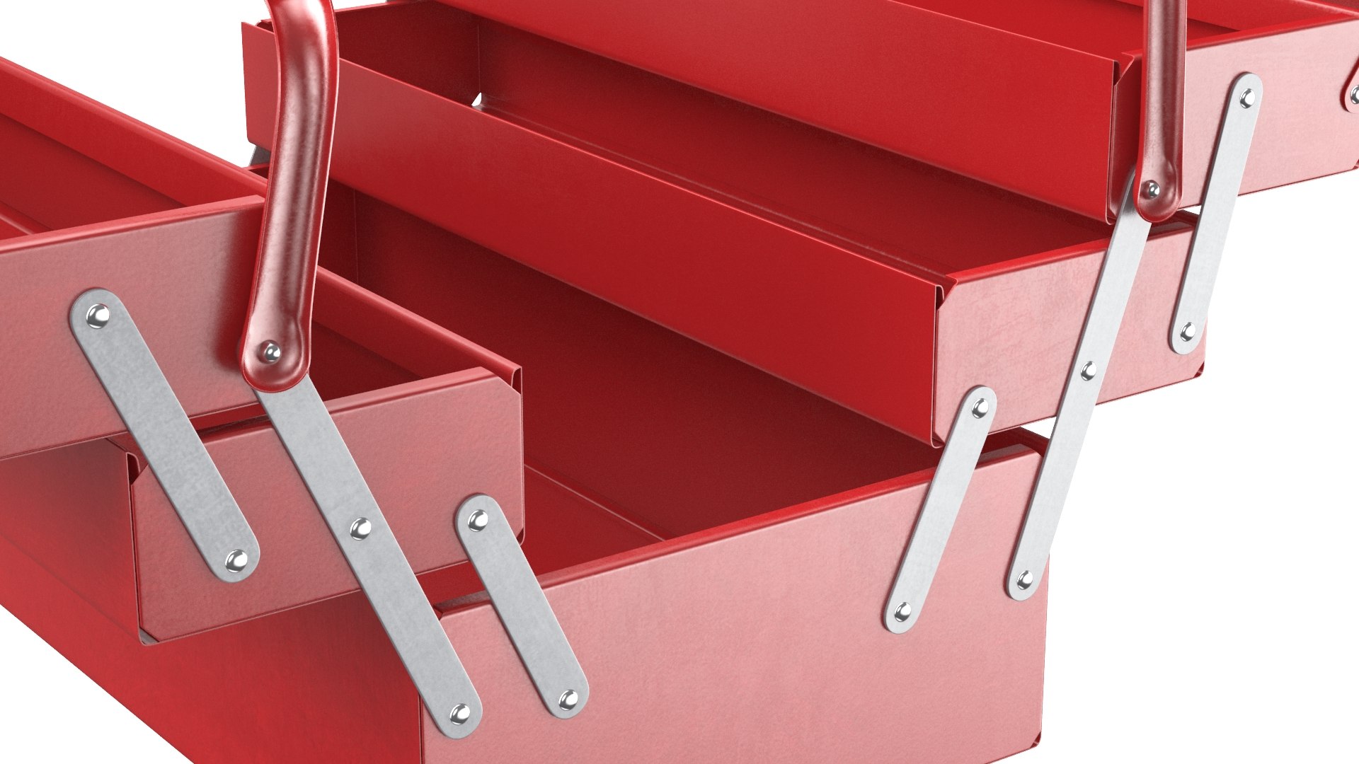 Detailed Opened Toolbox Red 3D Model - TurboSquid 2147555