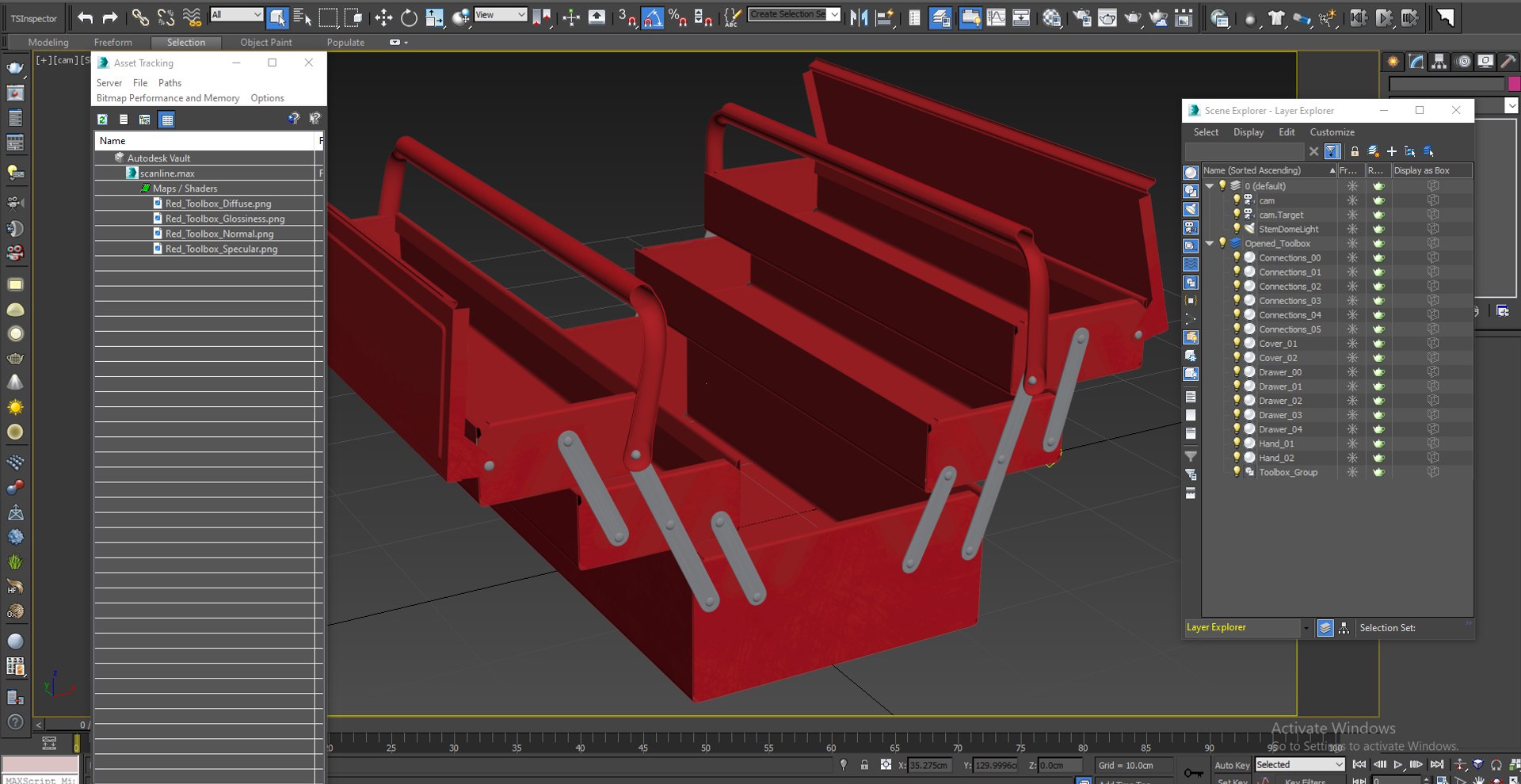 Detailed Opened Toolbox Red 3D Model - TurboSquid 2147555