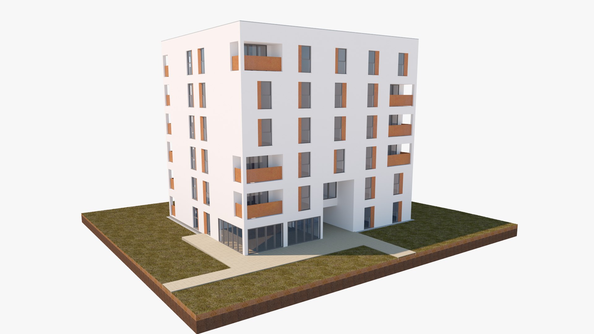 3D Six Storey Housing Building - TurboSquid 2164839