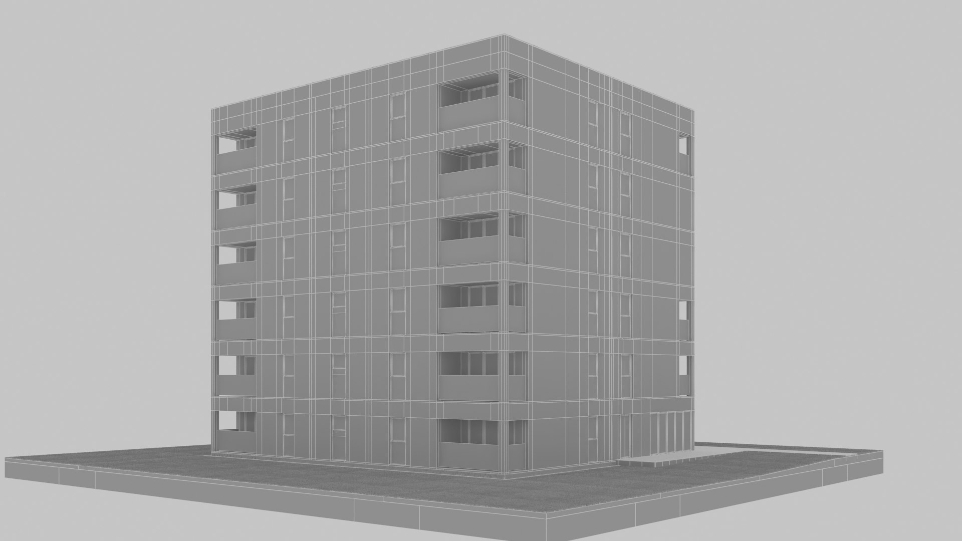 3D Six Storey Housing Building - TurboSquid 2164839